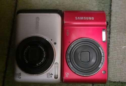 Компактный фотоаппарат canon и samsung