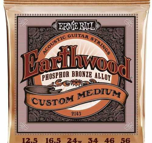 Струны для акустической гитары Ernie Ball 2143 Earthwood Phosphor Bronze Custom Medium 12.5-56