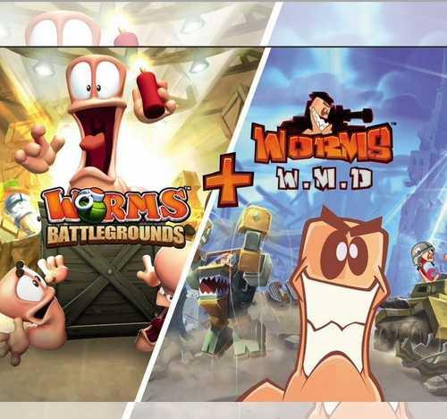 Worms Battlegrounds + Worms W.M.D PS4/PS5 RUS