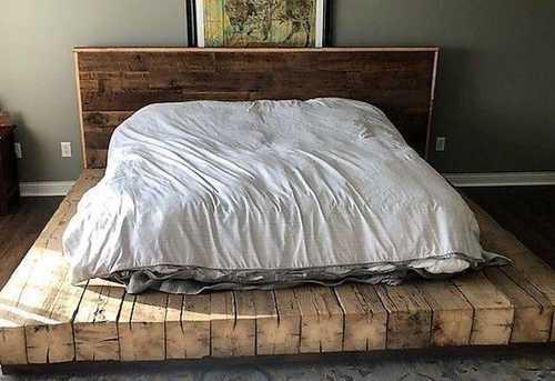 Кровать из бруса массива дерева