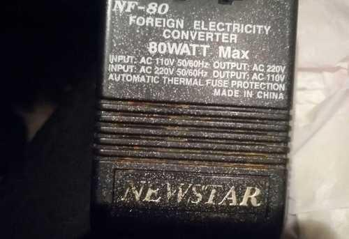 Трансформатор 220 v 110 v 100v 80w NF-80 Newstar