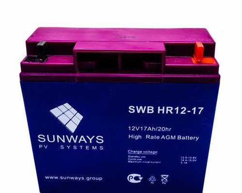 Аккумуляторная батарея sunways HR 12-17