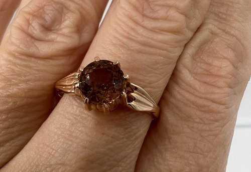 Золотое кольцо с гранатом меняющим цвет 583 СССР