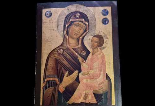 Старинная Икона Тихвинской божьей матери