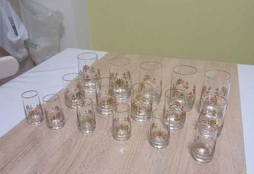 Стеклянные стаканы СССР с рисунком