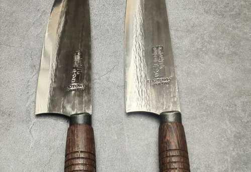 Набор кованых кухонных ножей Santoku и Шеф 20см
