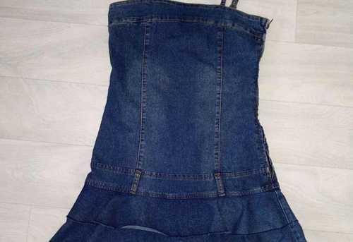 Платье сарафан джинс
