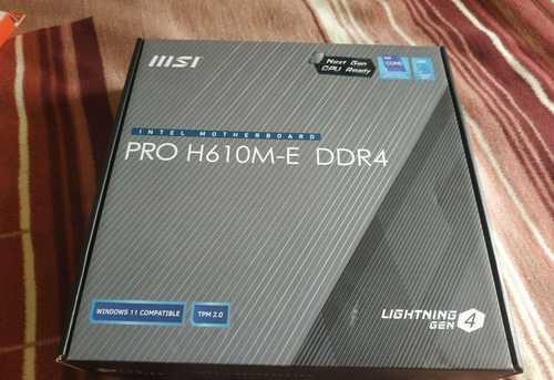 Материнская плата MSI PRO H610-E DDR4