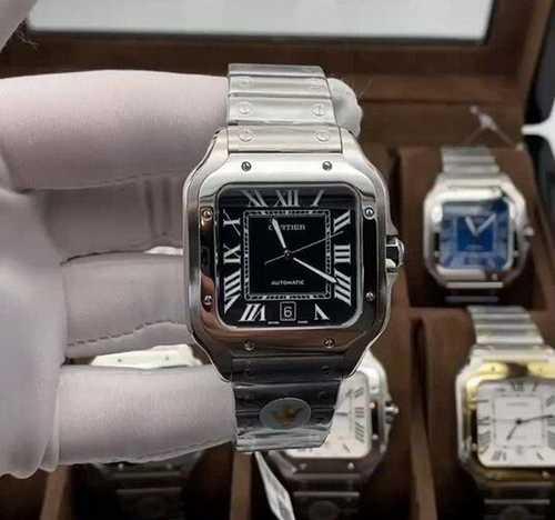 Мужские часы Cartier Santos черные