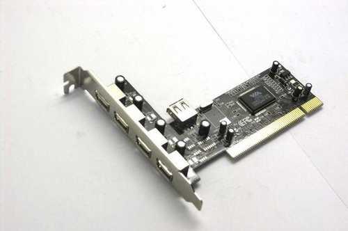 Контроллер USB 2.0 VIA6202 4+1ports PCI