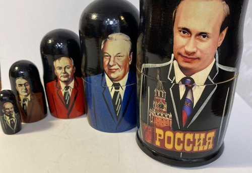 Матрешка деревянная с президентами