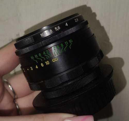 Gelios объектив 44-2 м переходником на canon EF