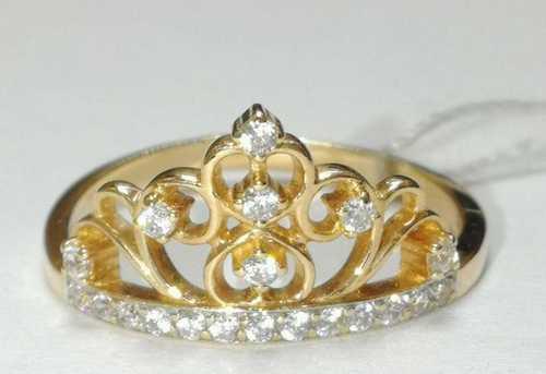 Золотое кольцо с фианитами р 17,0 (13500)
