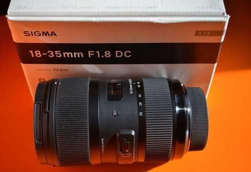 Sigma 18-35mm F1.8 Art Nikon новое сост