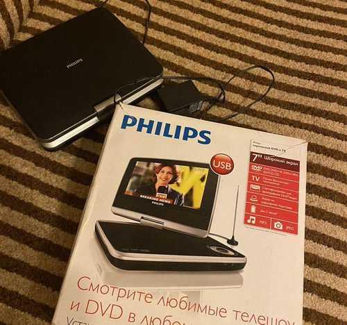 Портативный видеопроигрыватель dvd плеер Philips