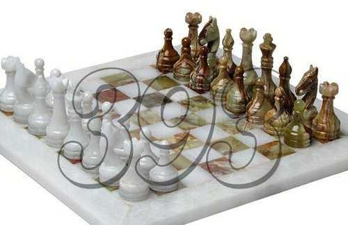 Шахматы Скала (оникс, 30 на 30 см) (qq5966)