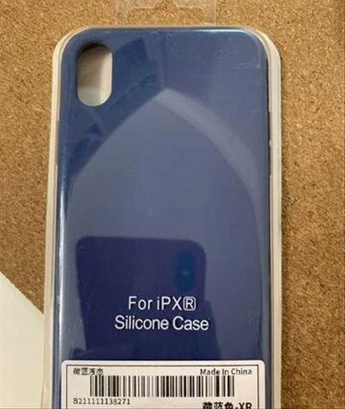 Чехол силиконовый синий новый для iPhone xr