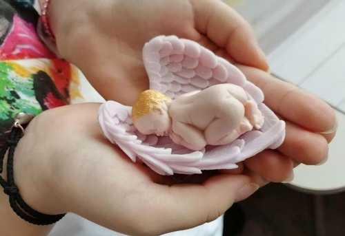 Силиконовая форма для мыла малыш в крыльях