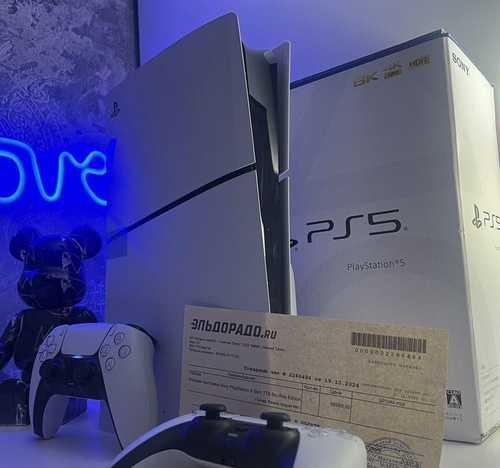 Sony PS5 Slim 2 геймпада чек игры