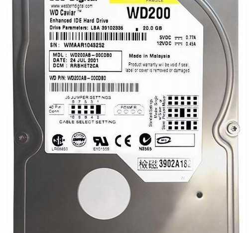 Жесткий диск Western Digital WD200AB 20Gb 5400 IDE