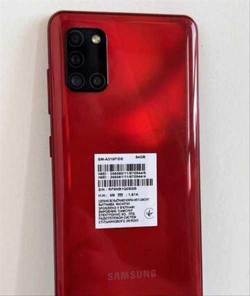 Samsung galaxy A31 64gb красный новый