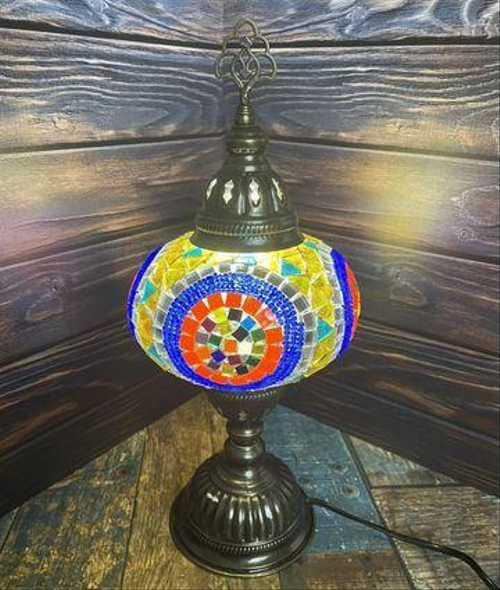 Турецкий светильник настольный с цветной мозаикой