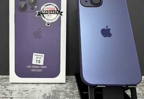 Стеклянный матовый чехол Glass Case для iPhone 15