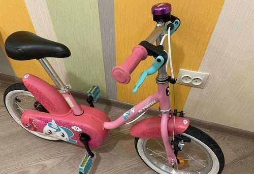 Велосипед детский 14 розовый btwin unicorn 500