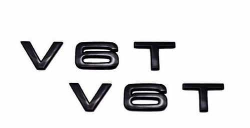 Эмблема Audi V6T черный 2 шт