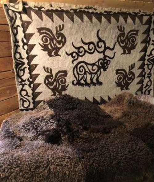 Одеяло-накидка-ковер из Горного Алтая овечьи шкуры