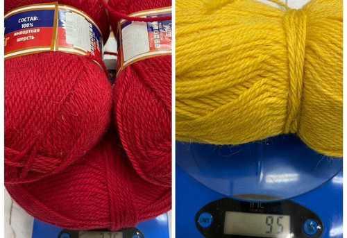 Пряжа для вязания шерсть, разные цвета и вес