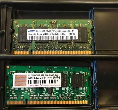 Оперативная память sodimm DDR2 2x512Mb