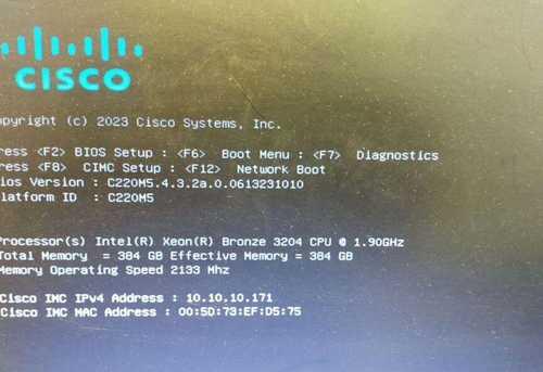 Сервер Cisco UCS HXC220-M5SX 2*3204 384Gb