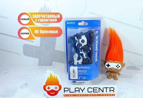 Геймпад PS3 Камуфляж (Бело-сине-черный) Новый