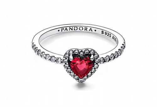 Кольцо Pandora красное возвышенное сердце оригинал