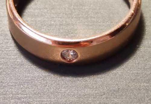 Золотое обручальное кольцо с бриллиантом ("16.5)