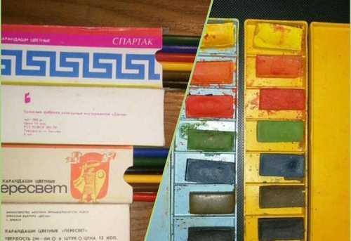 Цветные карандаши, сухие краски СССР