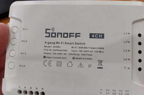WiFi Реле 4хканальное, Sonoff 4chr3