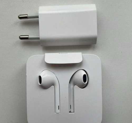 Наушники apple earpods 3.5 мм/ lightning, адаптер