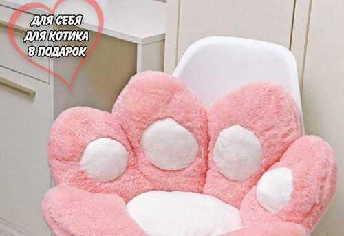 Подушка на стул "Кошачья лапка" розовый