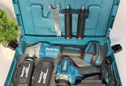 Шуруповерт+болгарка makita 18v