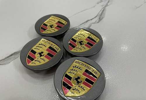 Колпачки в диски Porsche 65 мм колесные графитовые