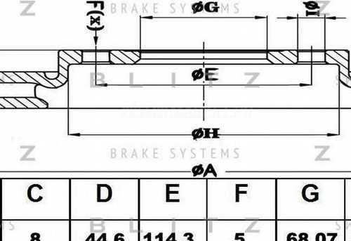 Blitz BS0423 Диск тормозной зад прав/лев зад