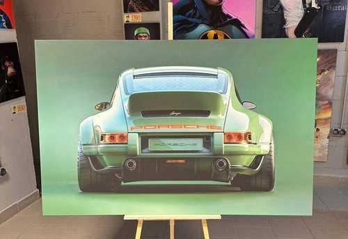 Модная картина на холсте Porsche 911 green арт72/2