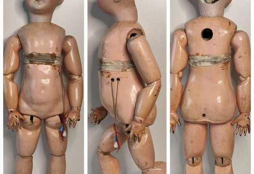 Французское антикварное шарнирное тело куклы