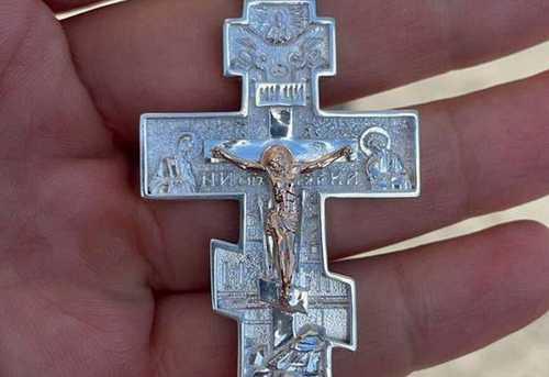 Крест без чернения 35 гр золотое распятие