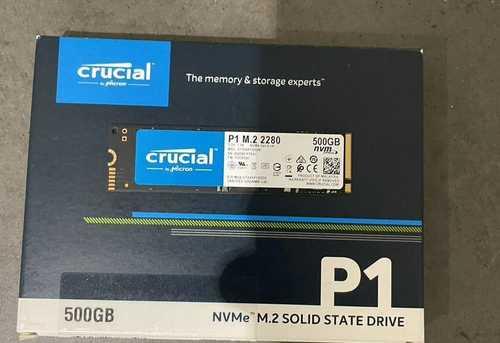 Ssd m2 nvme 500gb crucial p1 (9 часов)