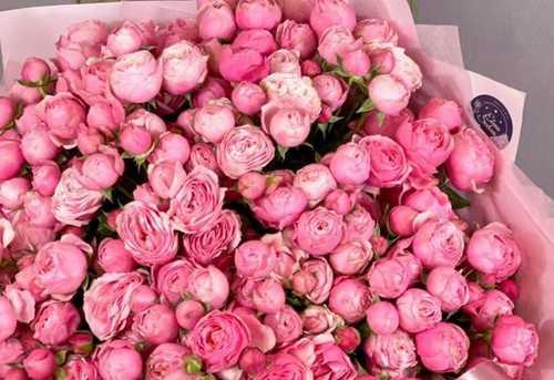 Пионовидные розы, кустовые розы, букет роз