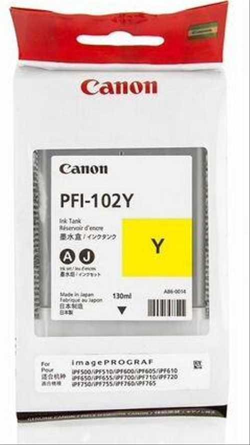 Картридж струйный Canon PFI-102Y 0898B001 желтый