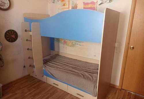 Дет. двухъярусная кровать с ящиками для хранения
